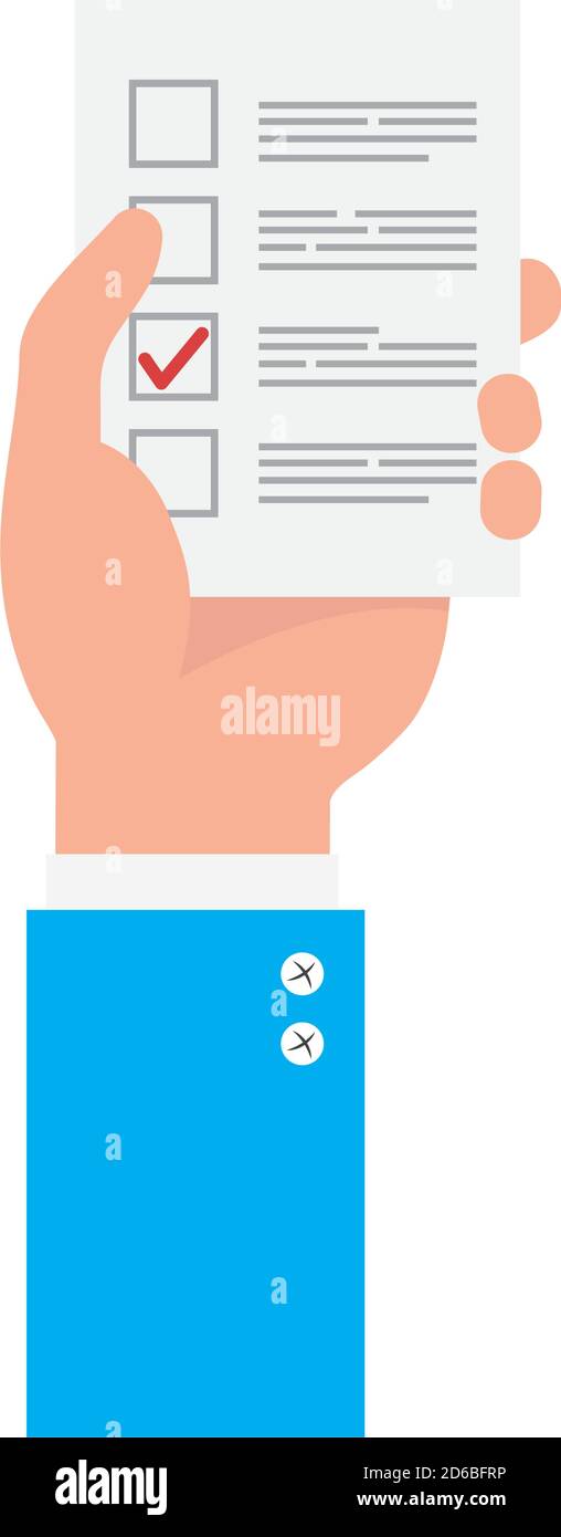 Hand holding vote paper Stock Vector Images - Alamy