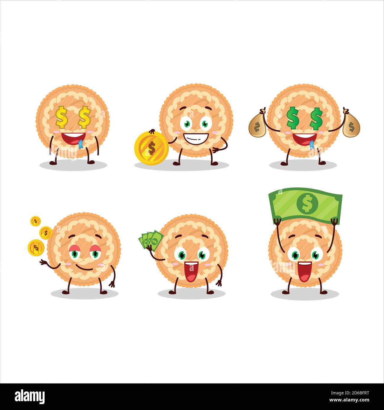 Potatoes pie cartoon character with cute emoticon bring money Stock ...