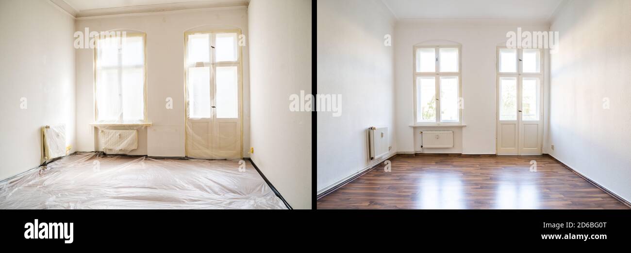 House Wall Paint Inside. Maintenance Painting Service Stock Photo - Alamy