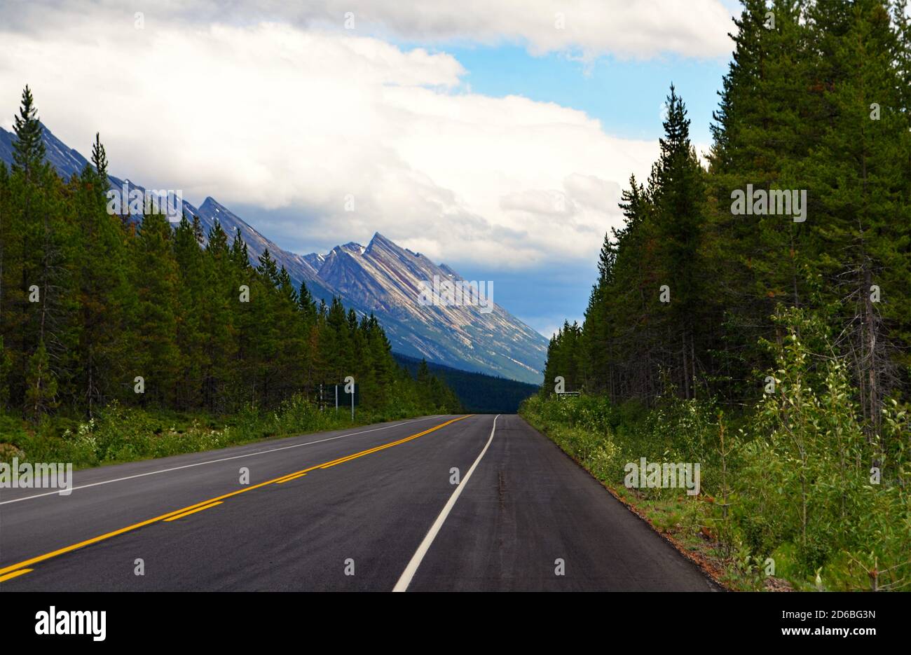 Alberta, Canada - Highway 93 through the Rocky Mountains Stock Photo ...