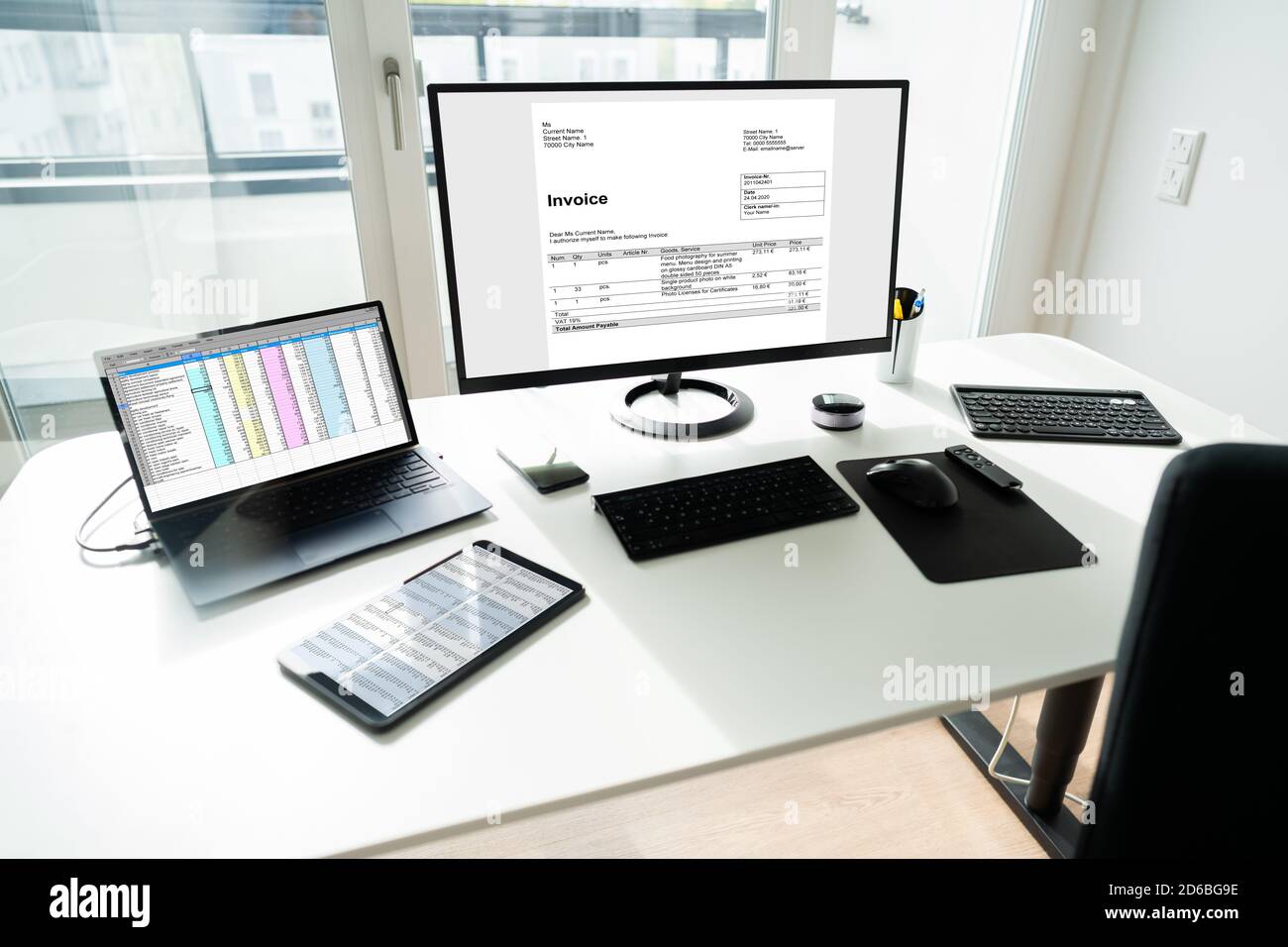 Electronic Invoice In Chartered Accountant Software Laptop Computer ...