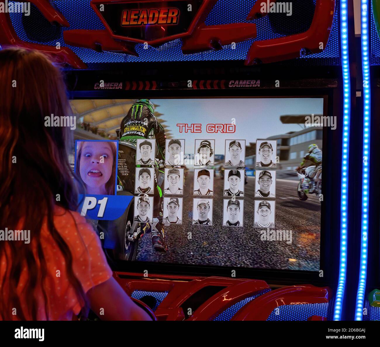 Mackay, Queensland, Australia - February 2020: A young girl riding a ...