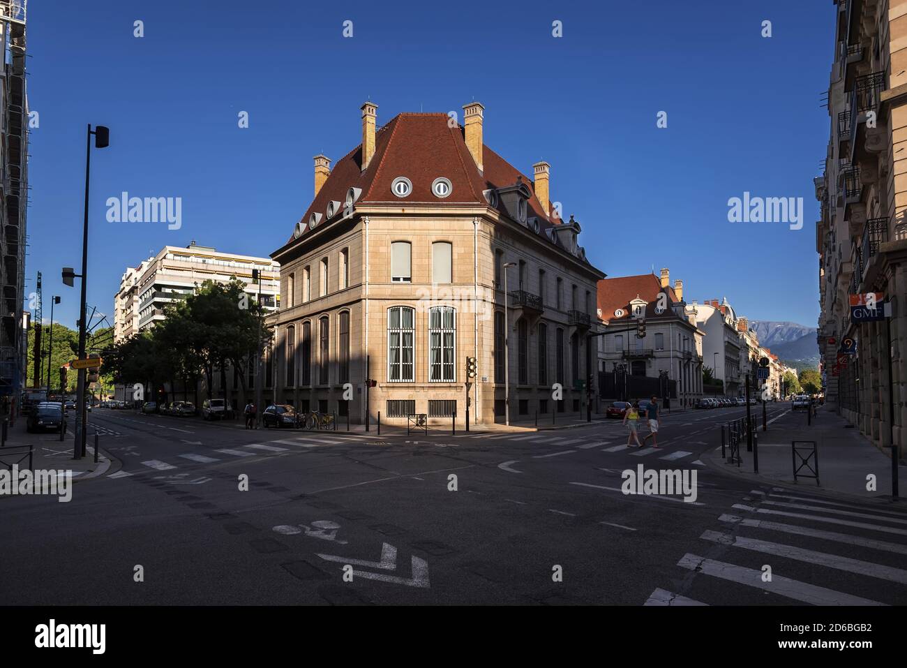 Old French Architecture Buildings in Grenoble Street Stock Photo - Alamy