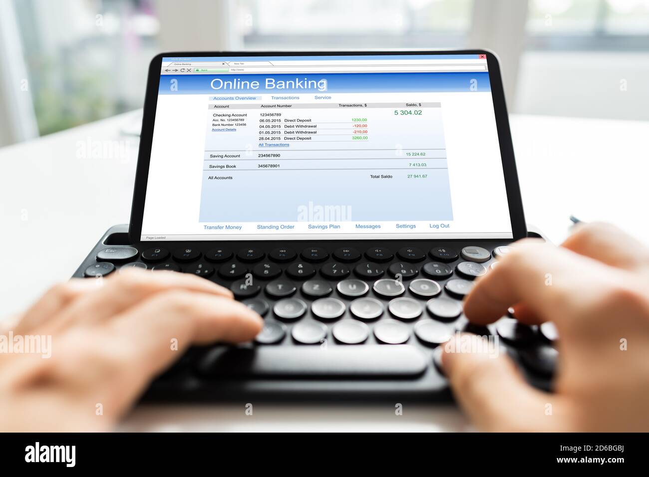 Online Bank Payment And Transfer. Banking Balance Check Stock Photo - Alamy