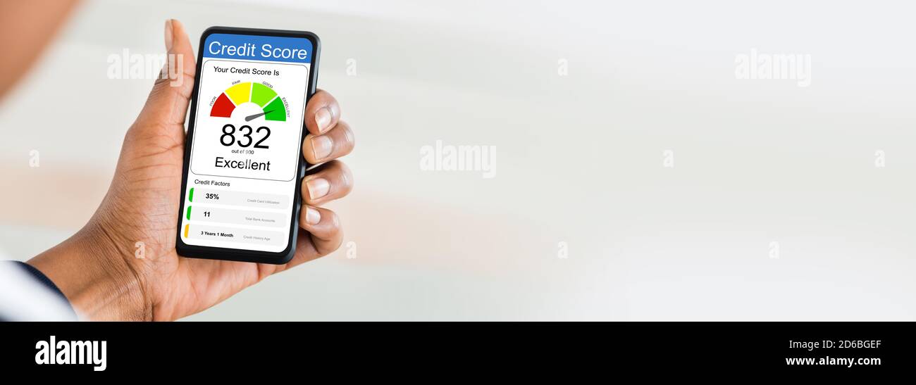 Online Credit Score Ranking On Mobile Phone Stock Photo - Alamy