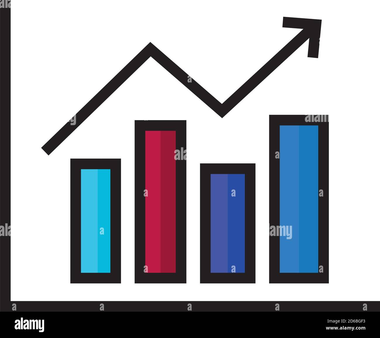 bars chart with increase arrow vector design Stock Vector Image & Art ...