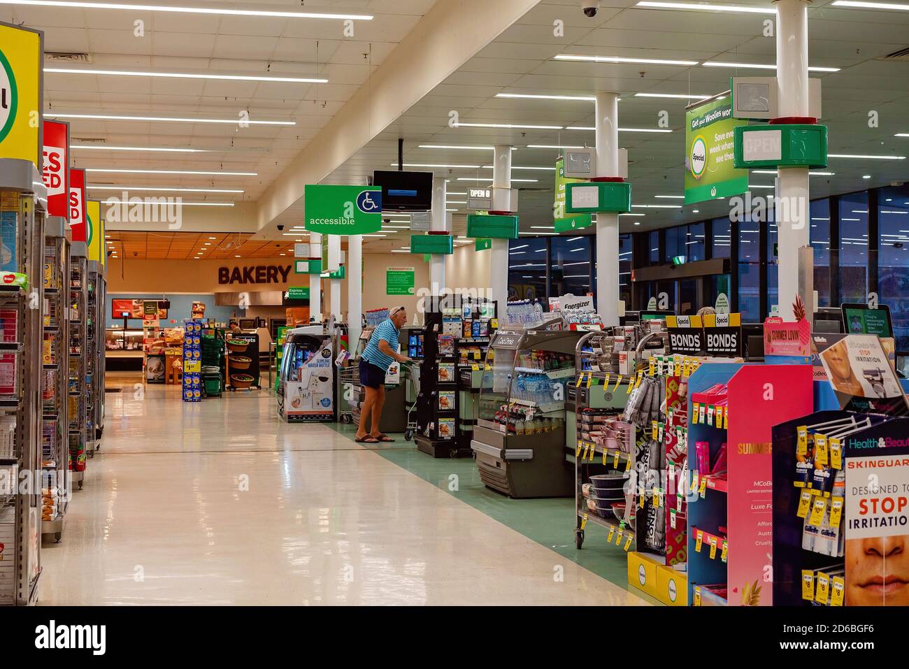Walkerston, Queensland, Australia - February 2020: Check out aisle ...