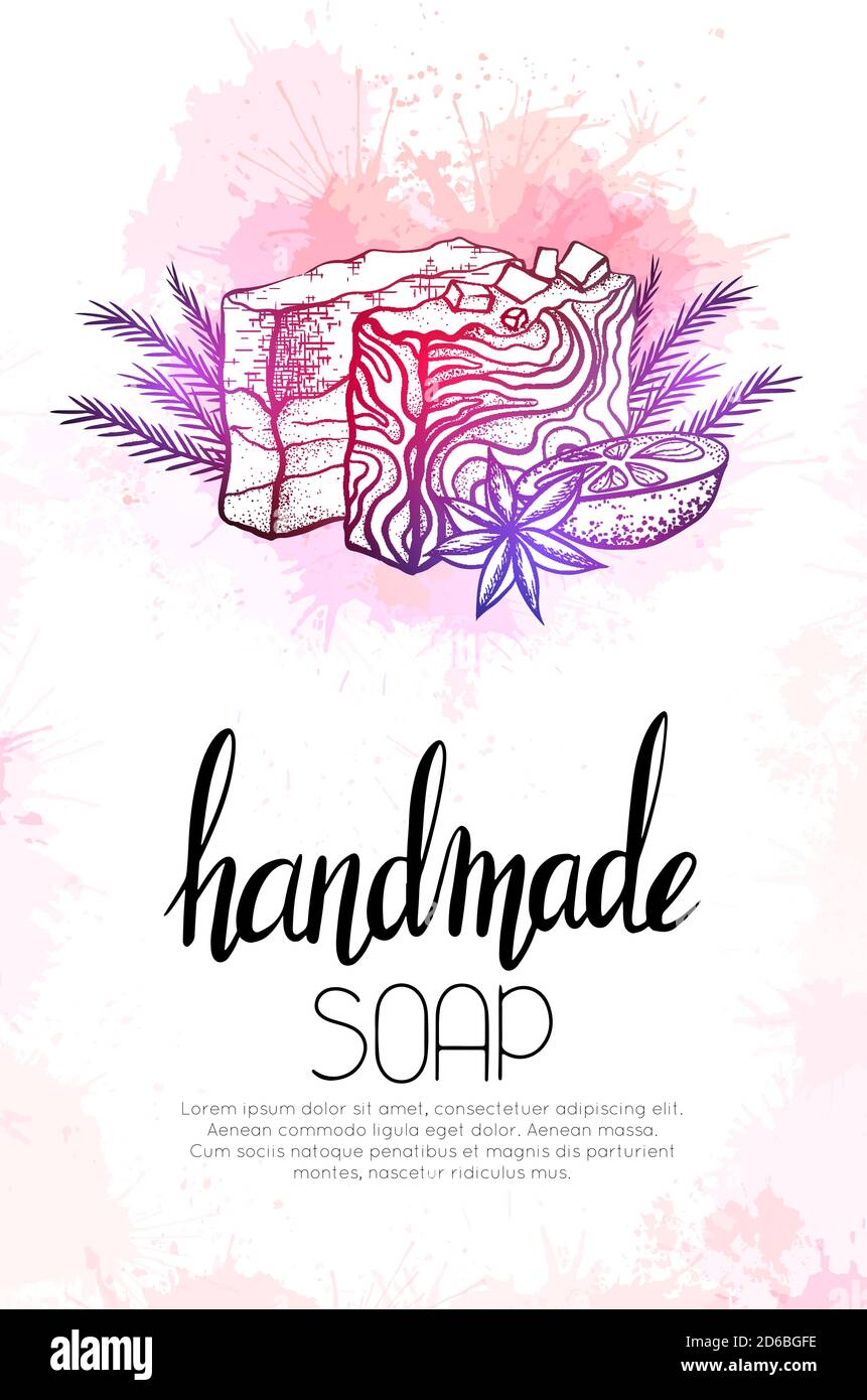 Hand made soaps Stock Vector Images - Alamy