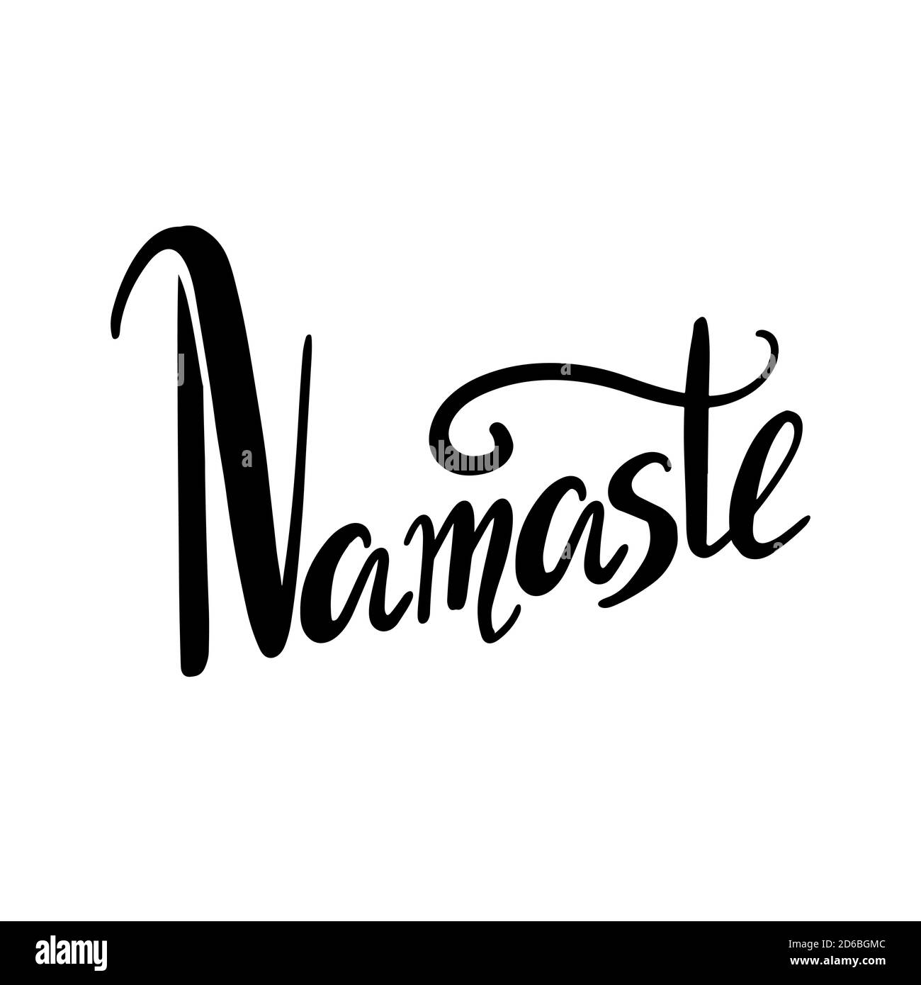 Namaste lettering. Calligraphy inscription. Brush Hand drawn quote ...