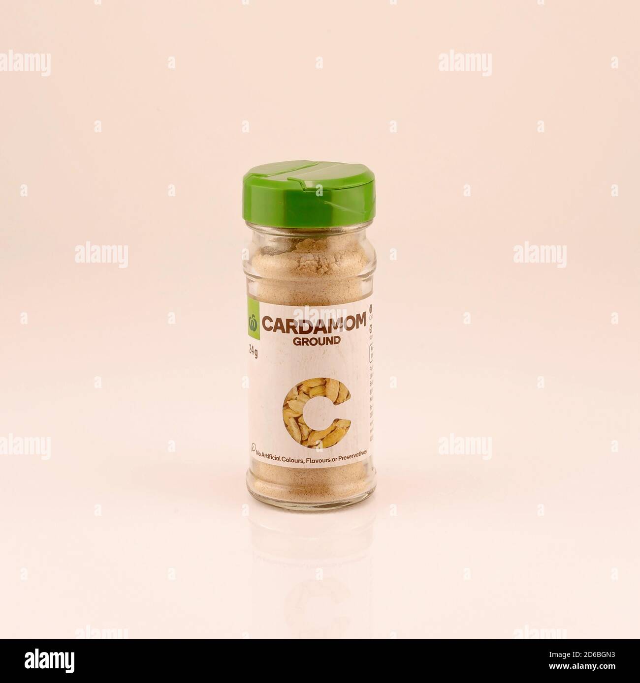 Mackay, Queensland, Australia - February 2020: A bottle of cardamon ...