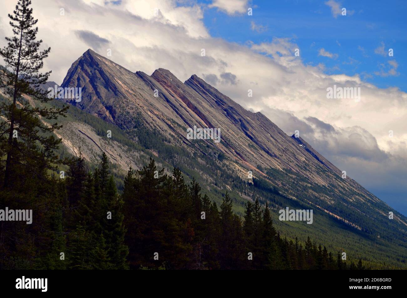 Alberta, Canada - Sloping Mountain by Highway Stock Photo - Alamy
