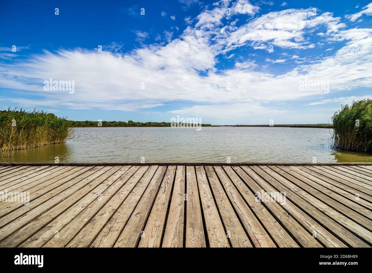 A pier on the shores of Lake Velence (Velencei-tó), Hungary Stock Photo ...
