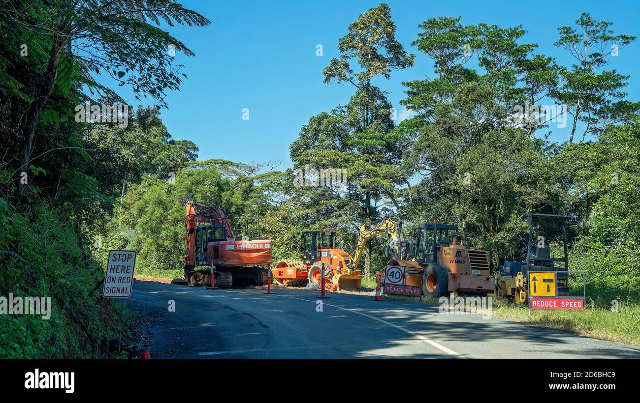 Hazard roadwork sign australia hi-res stock photography and images - Alamy