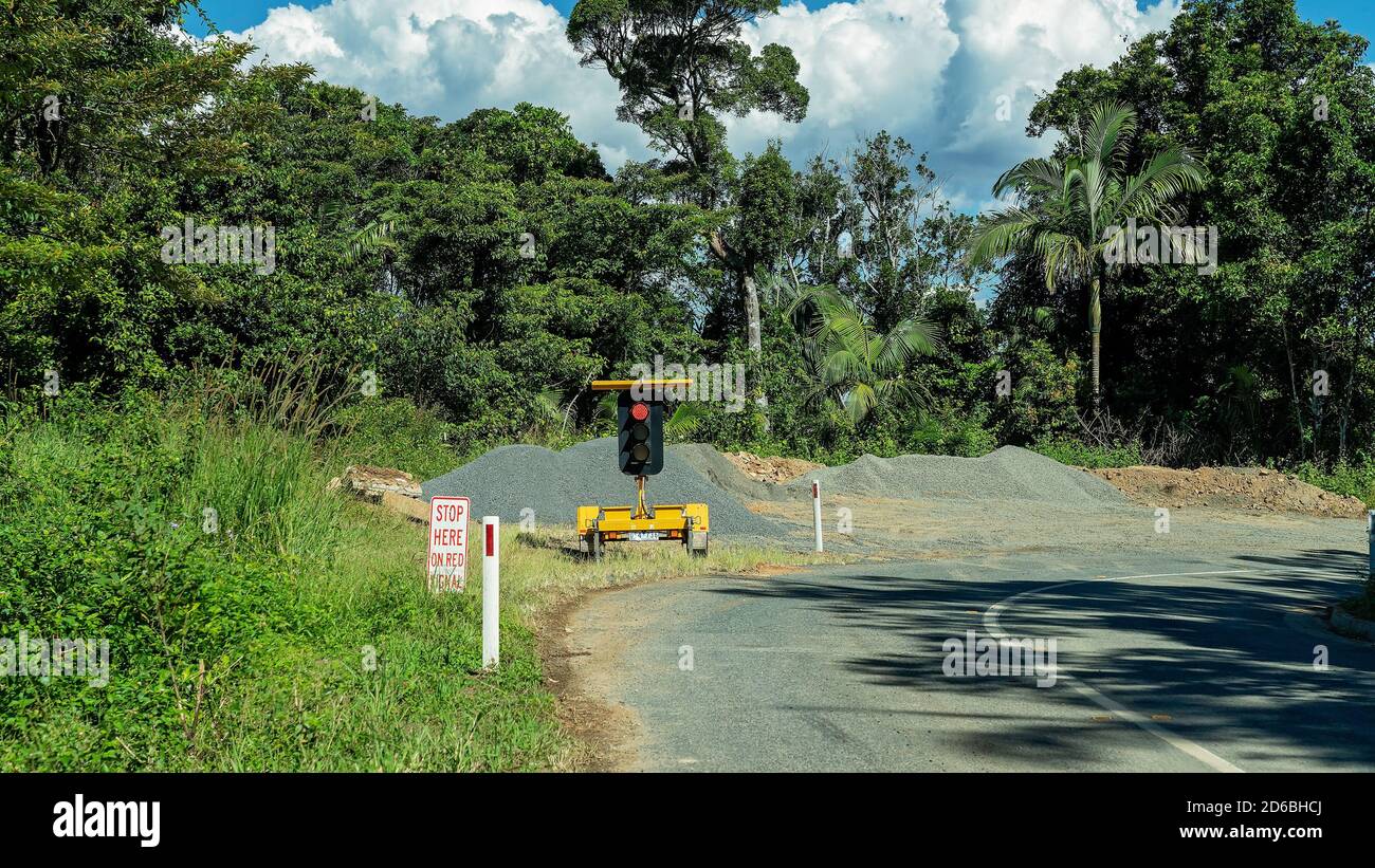Hazard roadwork sign australia hi-res stock photography and images - Alamy