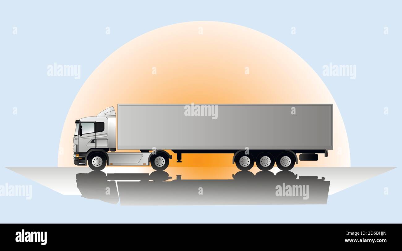 Container Truck Side View Stock Vector Images - Alamy