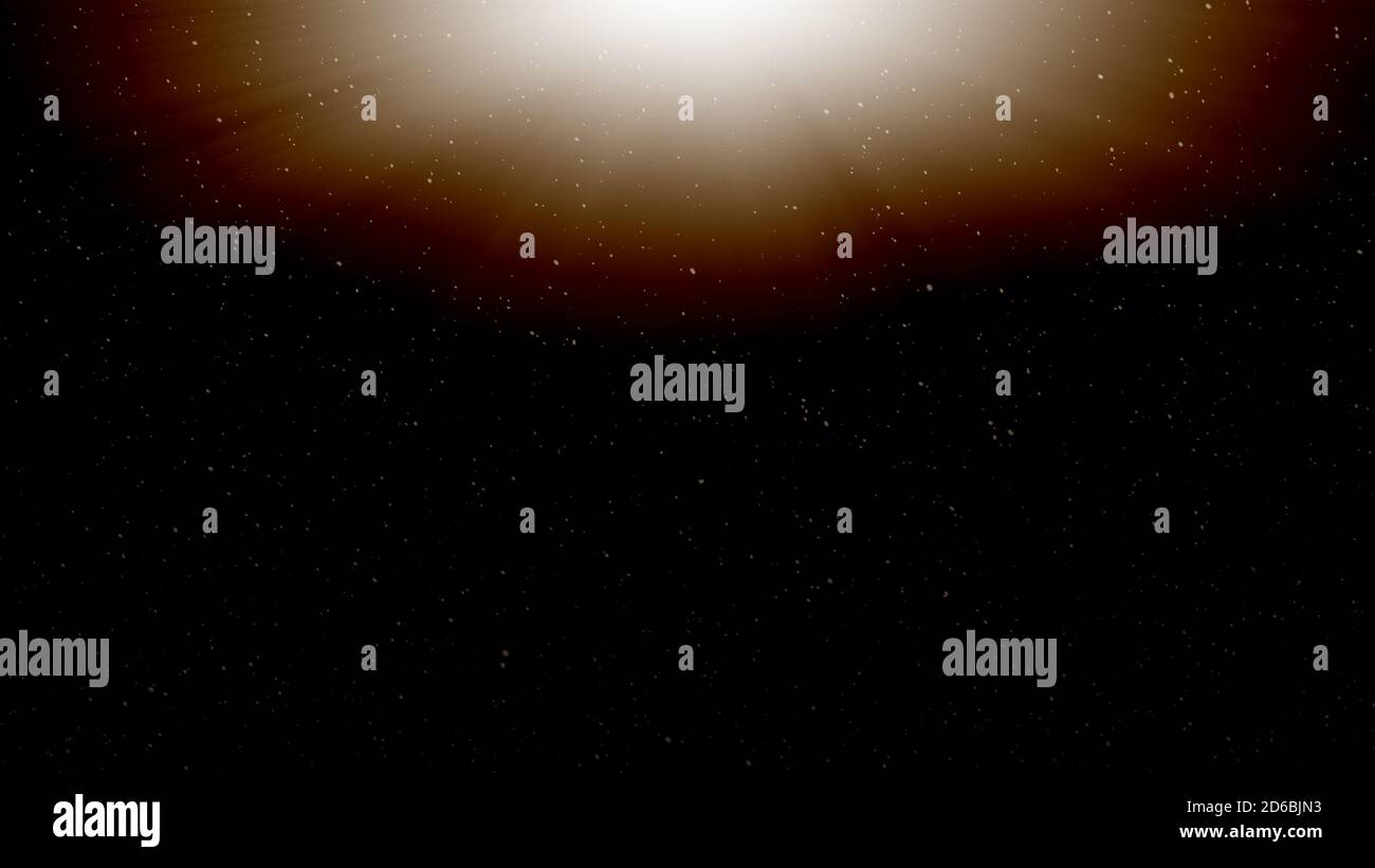 White particles illuminated by yellow light from above, lens flare ...