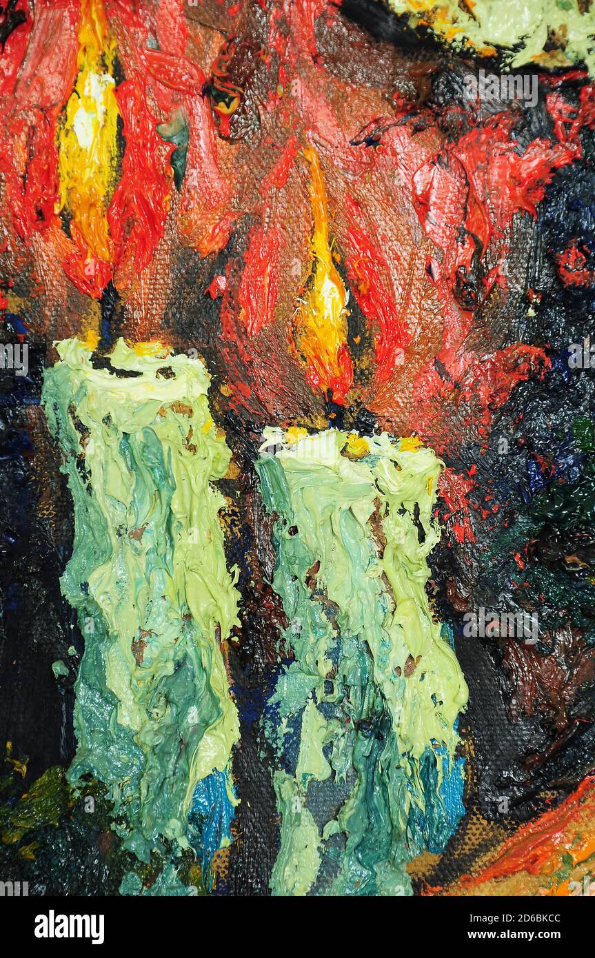 Original oil painting artwork on textured canvas Stock Photo - Alamy