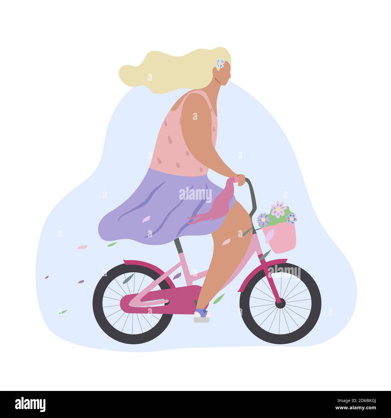 Woman rider on bike Cut Out Stock Images & Pictures - Alamy