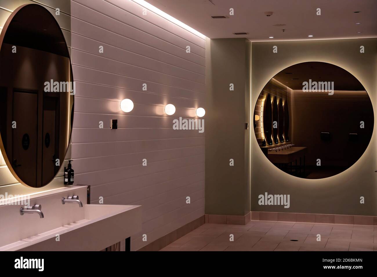 Townsville, Queensland, Australia - June 2020: Inside public rest room ...