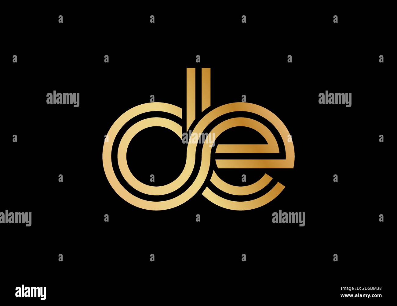 Lowercase letters d and e. Flat bound design in a Golden hue for a logo ...