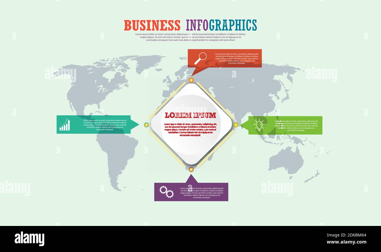 Infographic template with visual icons. 4 steps for modeling a business ...