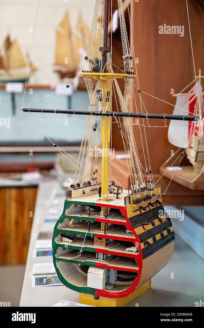 Townsville, Queensland, Australia - June 2020: A model ship on display ...