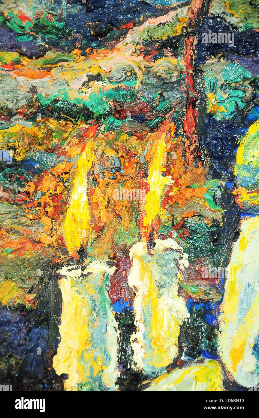 Original oil painting artwork on textured canvas Stock Photo - Alamy