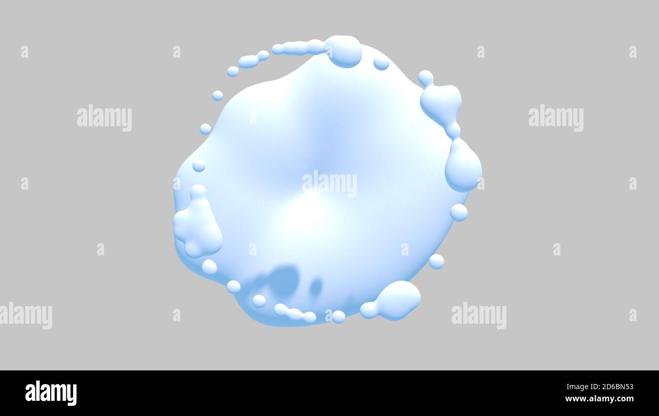 Blue splash drop grey mood. 3D rendering Stock Photo - Alamy