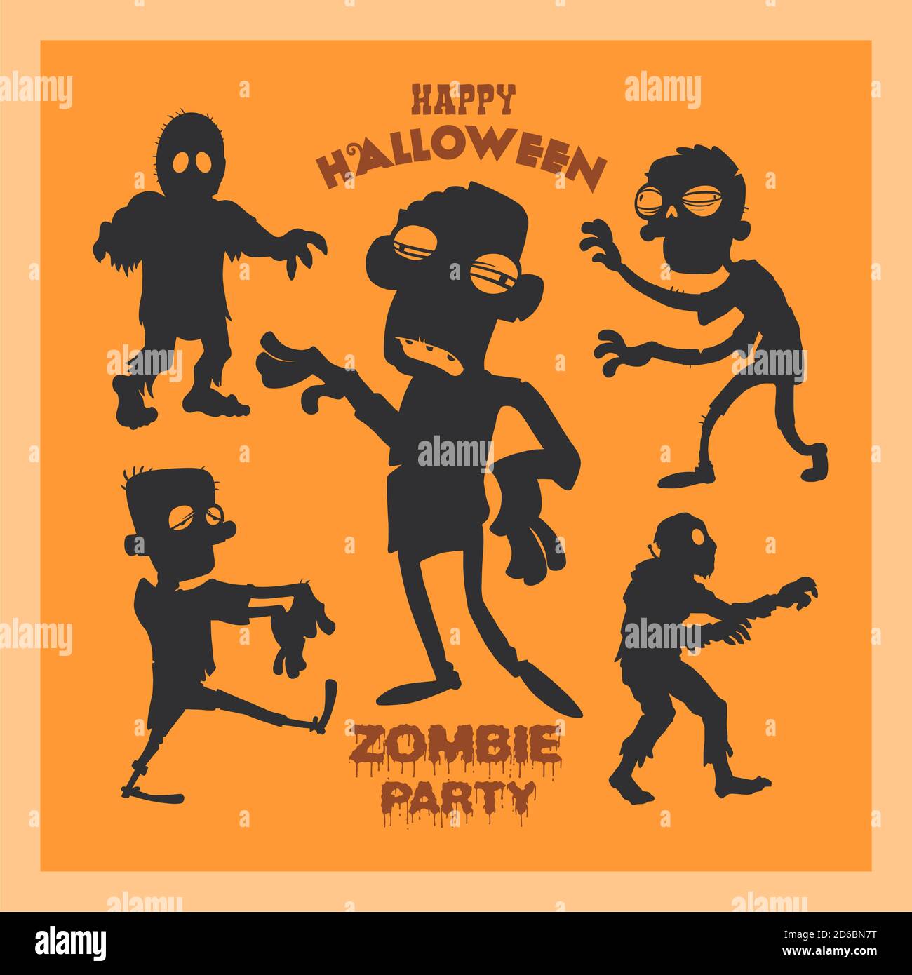 Zombies attack a person Stock Vector Images - Alamy