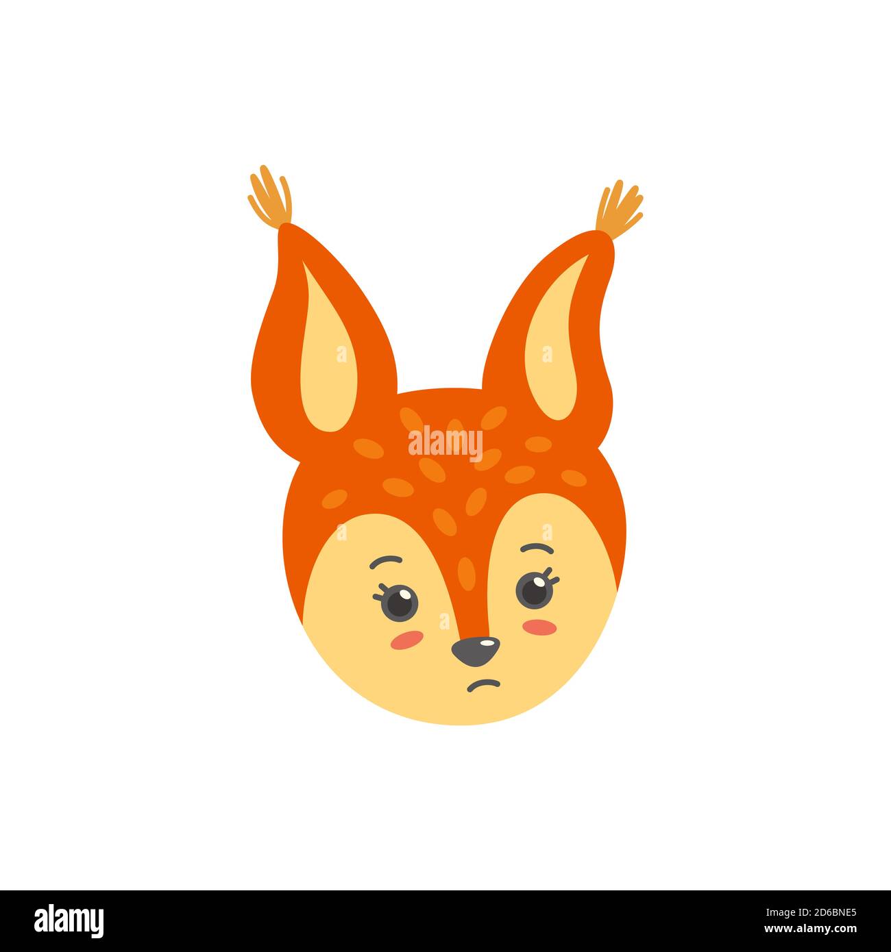 Squirrel head as sad emoji. Unhappy emoticon. Vector illustration of ...