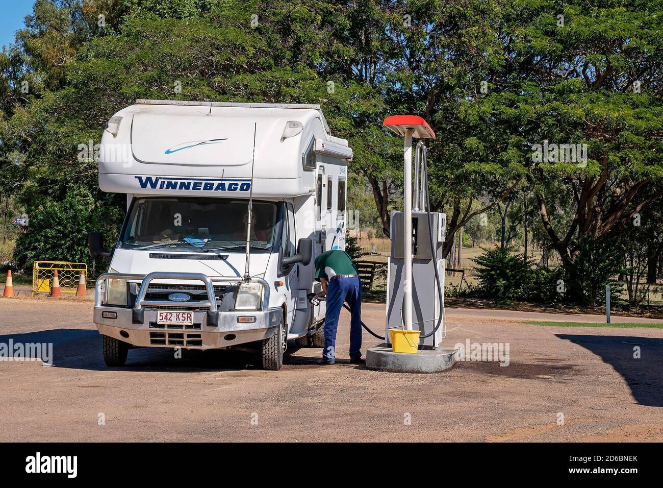 Townsville to Undara highway, Queensland, June 2020: Driver of a motor ...