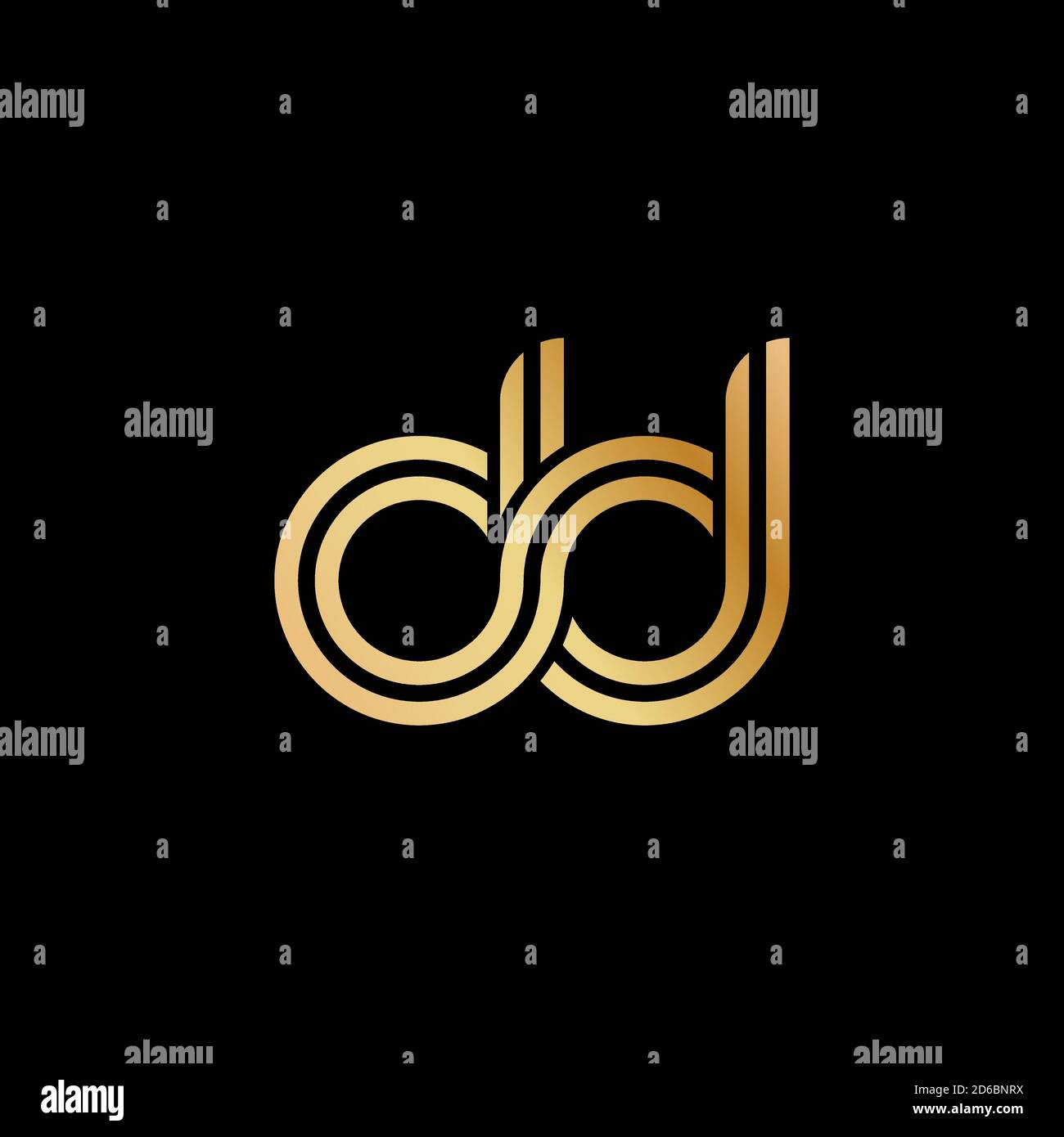 Lowercase letters d and d. Flat bound design in a Golden hue for a logo ...