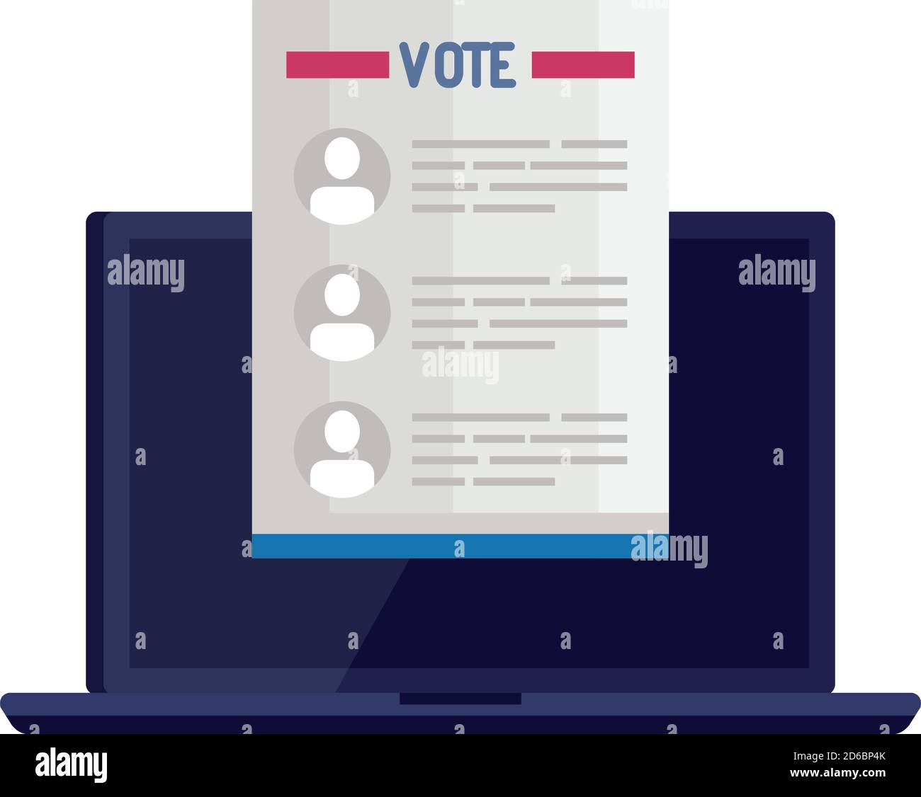Vote paper in front of laptop vector design Stock Vector Image & Art ...
