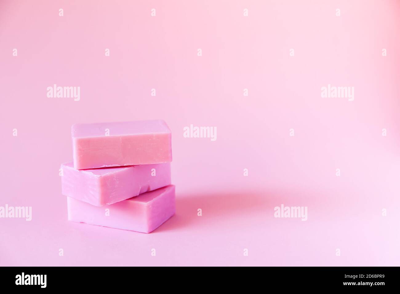 Handmade soap bars on soft pink background Stock Photo - Alamy