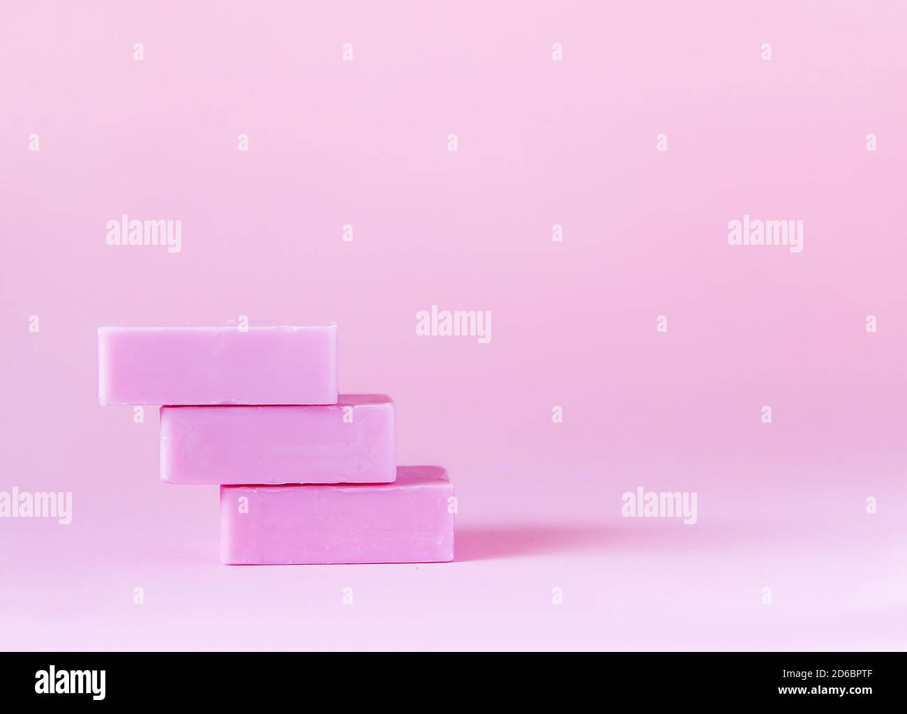 Handmade soap bars on soft pink background Stock Photo - Alamy