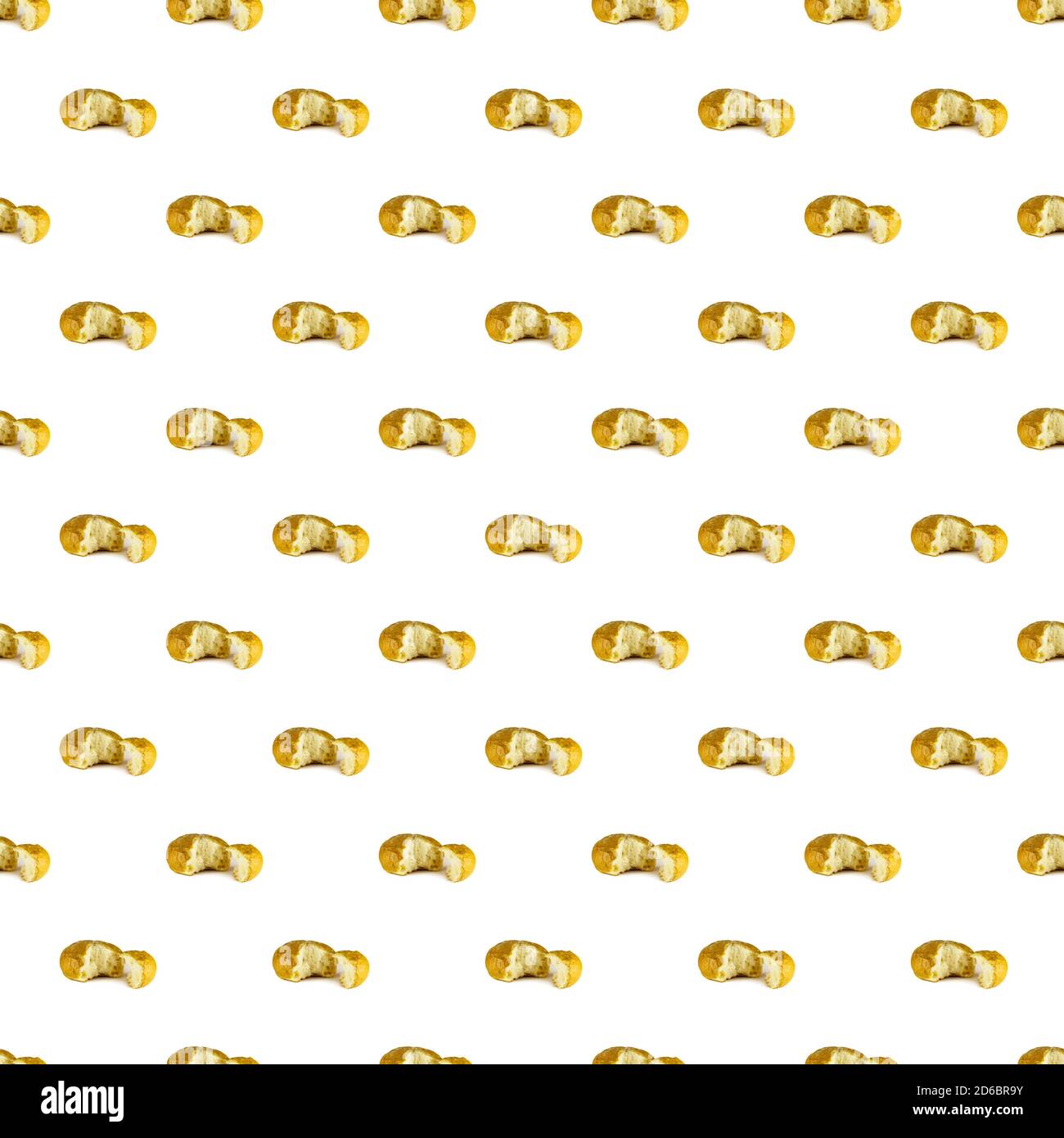 Seamless pattern of Buns on a white background. Close up. Fresh grain ...