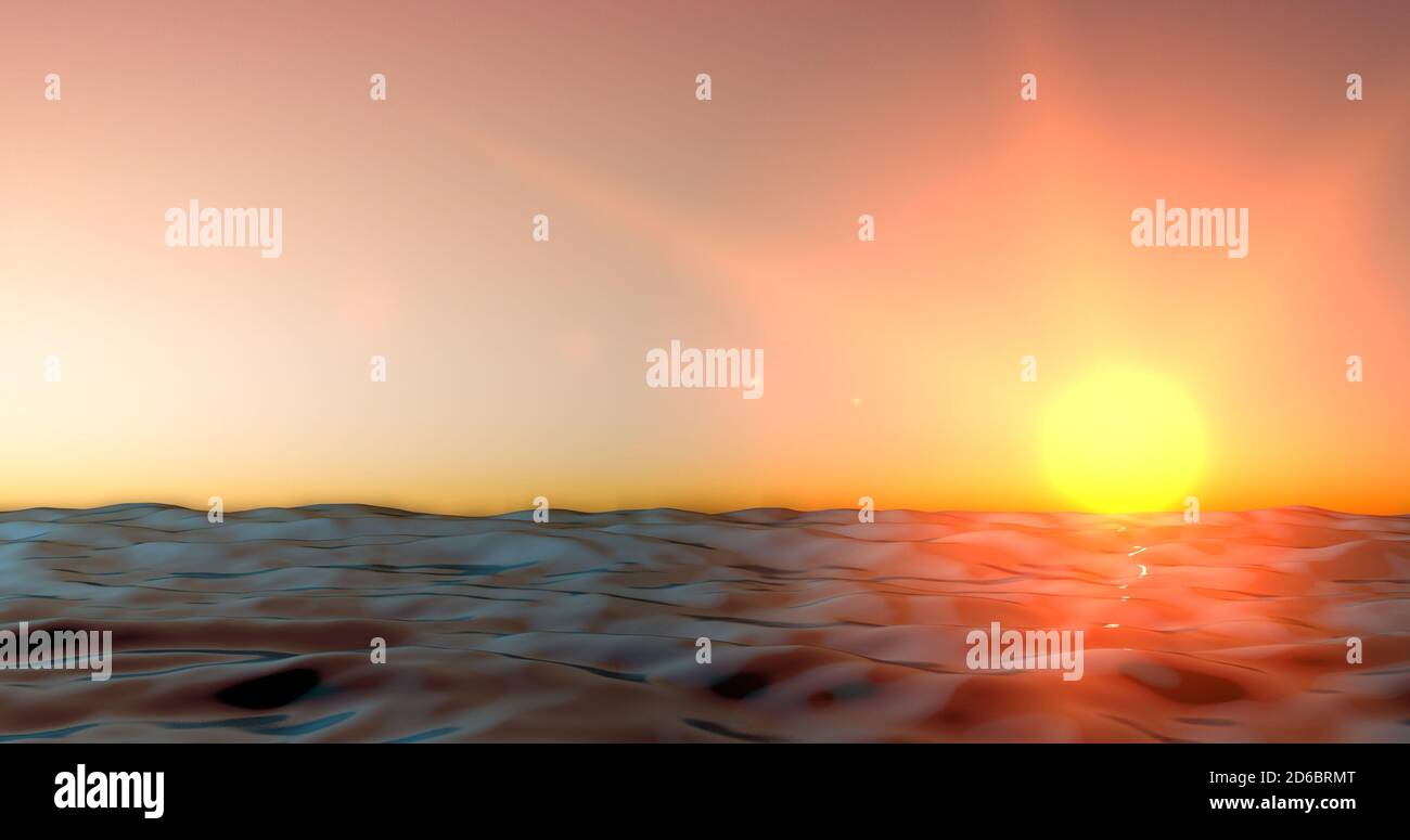 Ocean wave in evening. sunset over the sea with sun reflection. sun ...