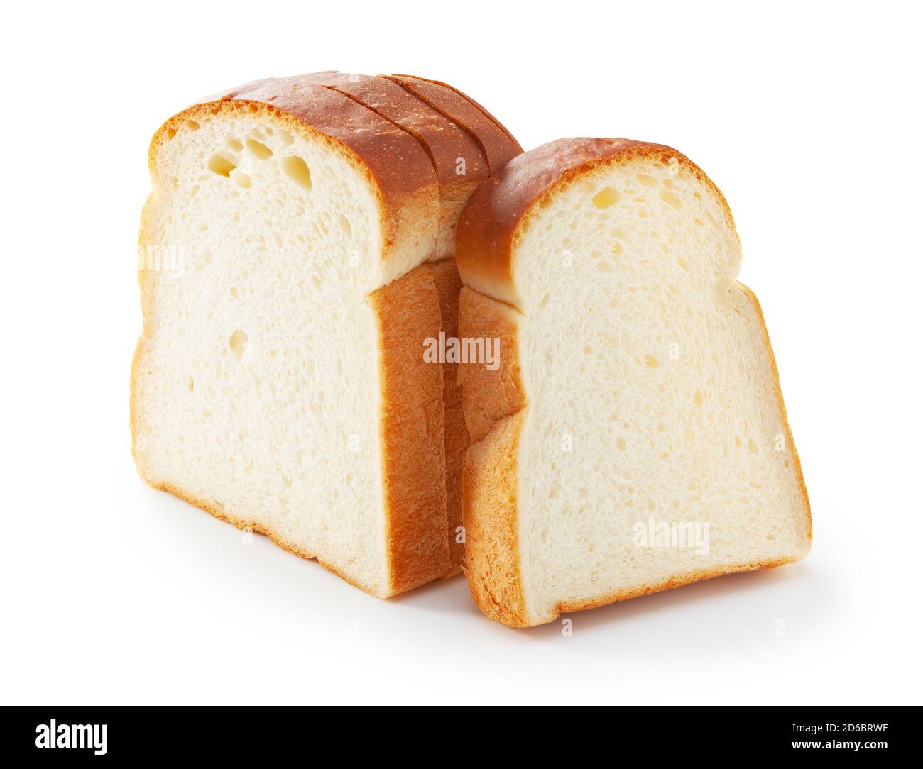 Angled shot of sliced bread placed on a white background Stock Photo ...