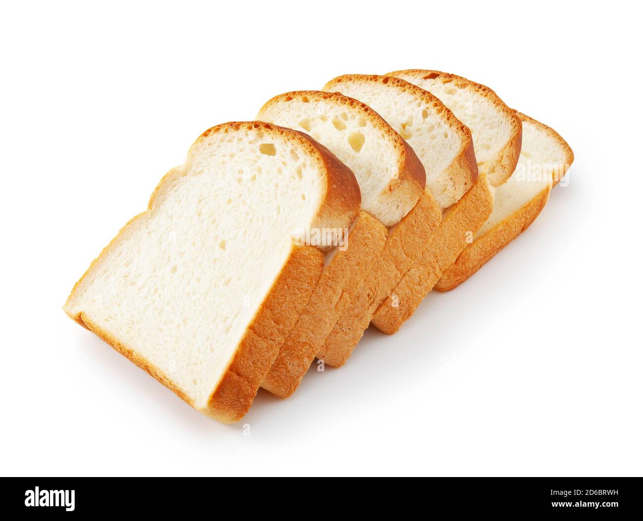 Angled shot of sliced bread placed on a white background Stock Photo ...