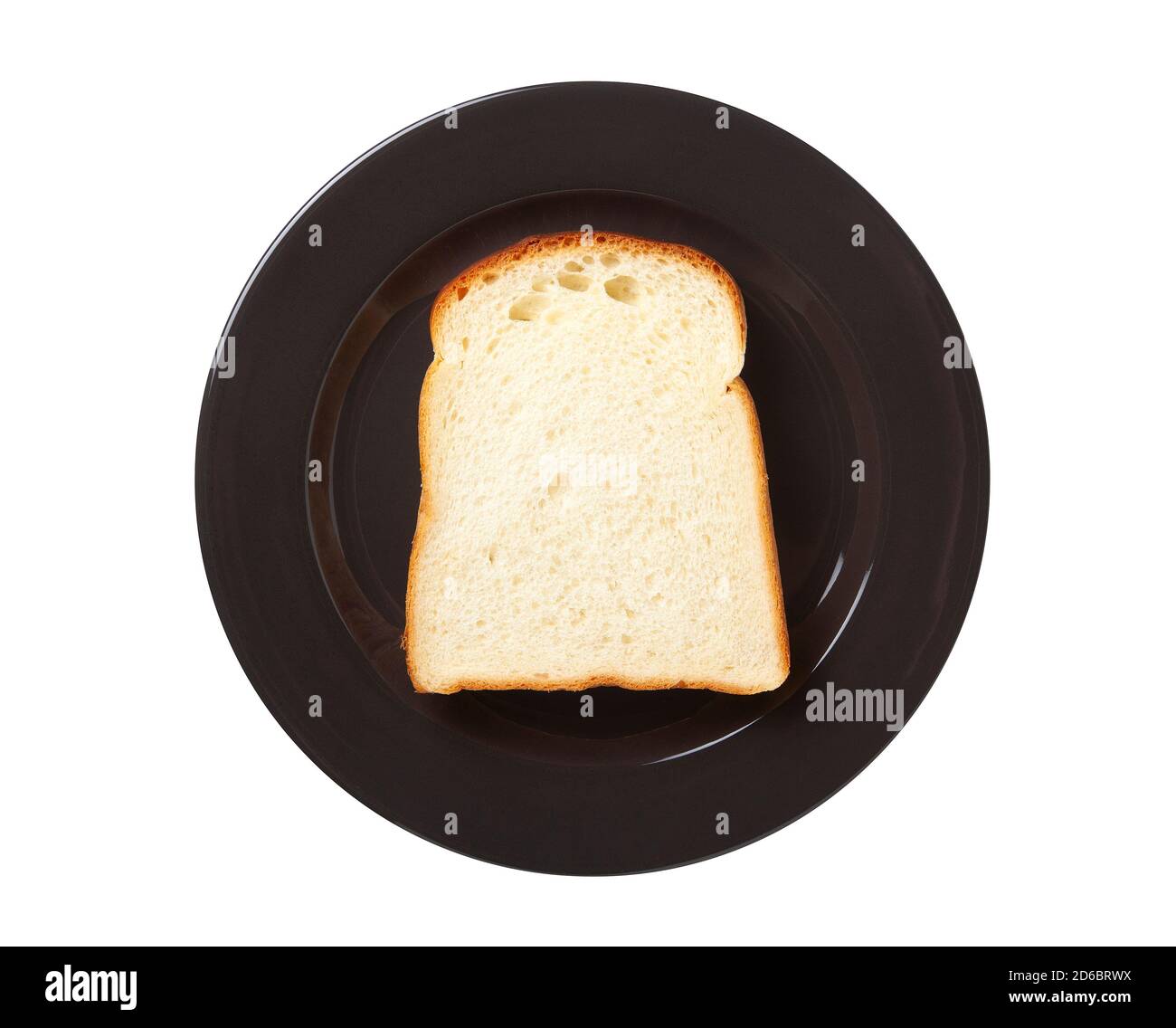 Taking a bird's-eye view of sliced bread placed on a black plate Stock ...
