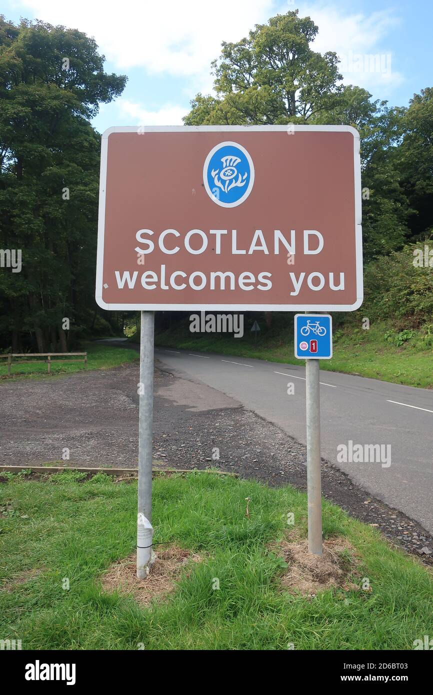 The Anglo-Scottish border. Great Britain. UK Stock Photo - Alamy