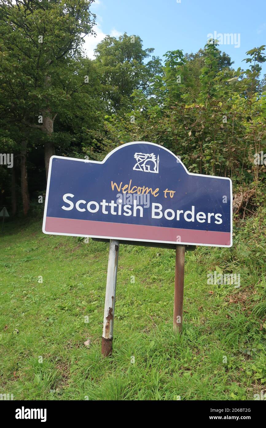 The Anglo-Scottish border. Great Britain. UK Stock Photo - Alamy