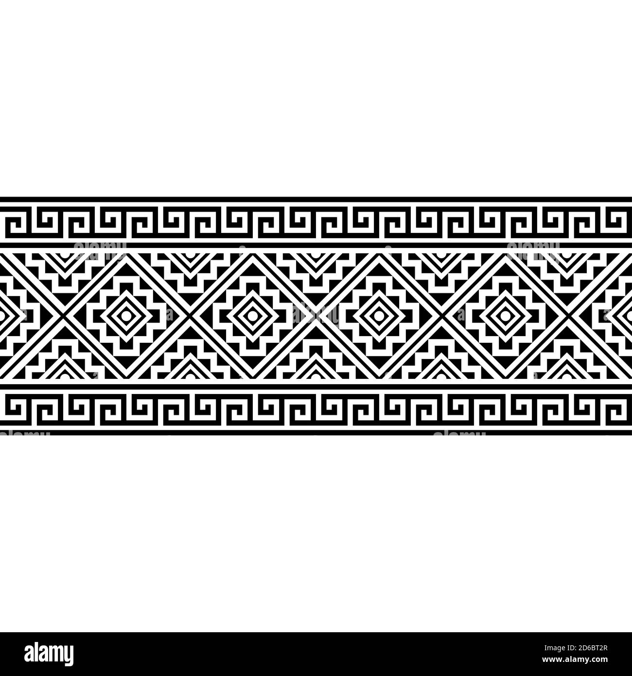 Stripe aztec motif pattern texture design vector in black white color ...