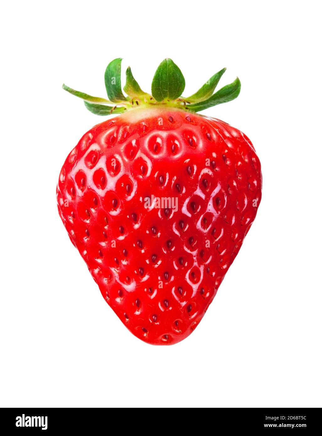 single fresh red strawberry isolated on white background Stock Photo ...