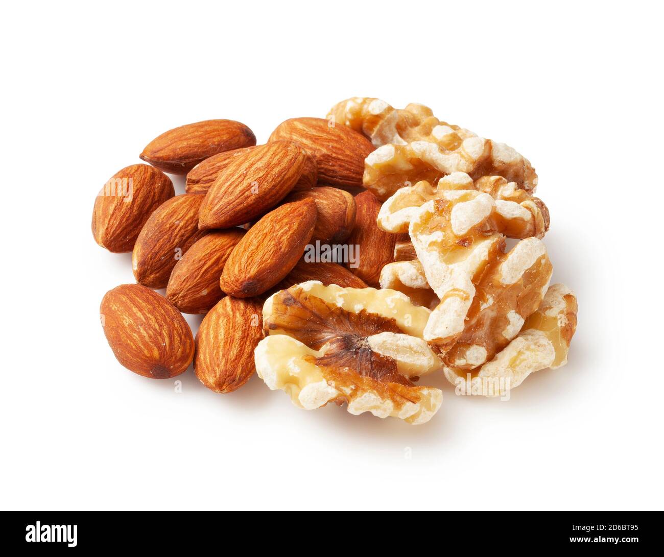 Angled shot of nuts placed on a white background Stock Photo - Alamy