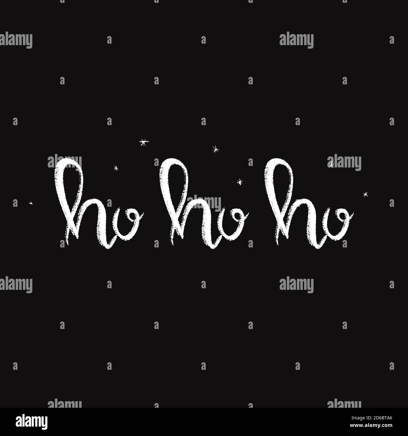 Ho Ho Ho modern chalk brush script calligraphy isolated on white ...
