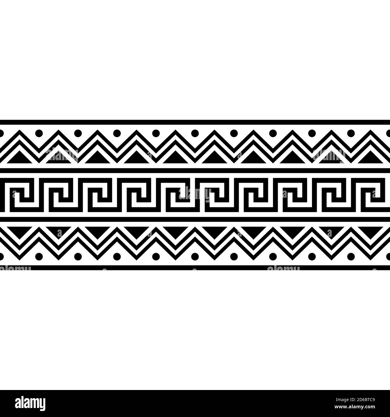 Aztec ethnic seamless pattern design in black and white color Stock ...