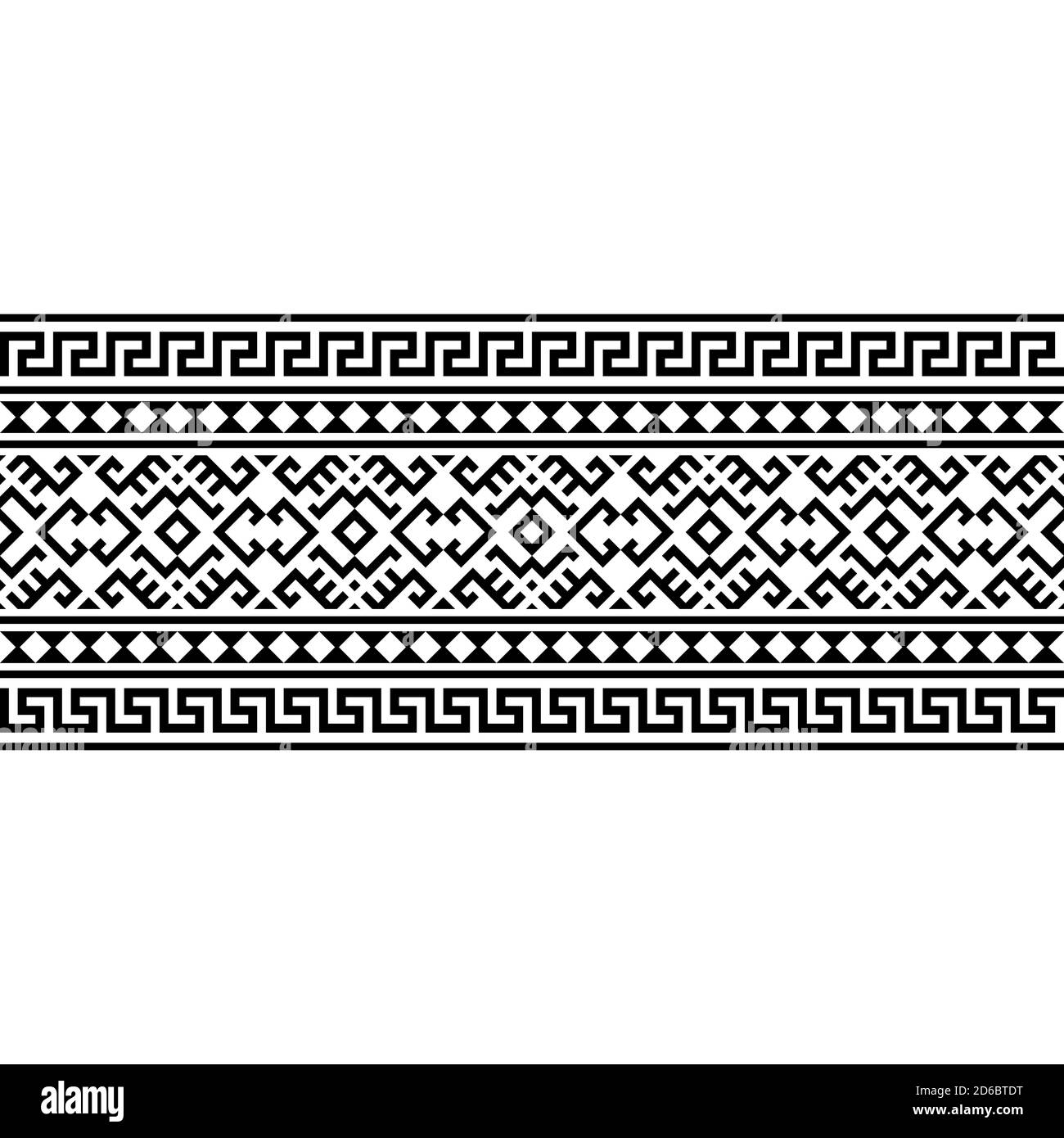 Aztec ethnic seamless pattern design in black and white color Stock ...