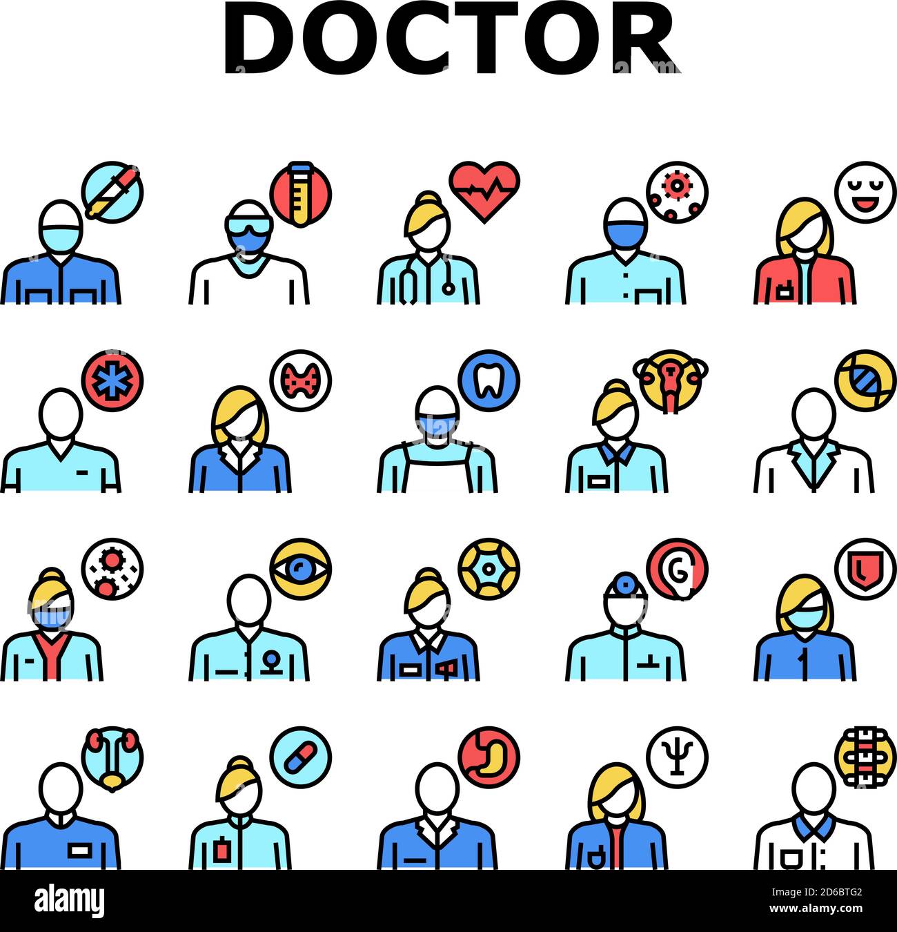 Medical Speciality Collection Icons Set Color Vector Stock Vector Image ...