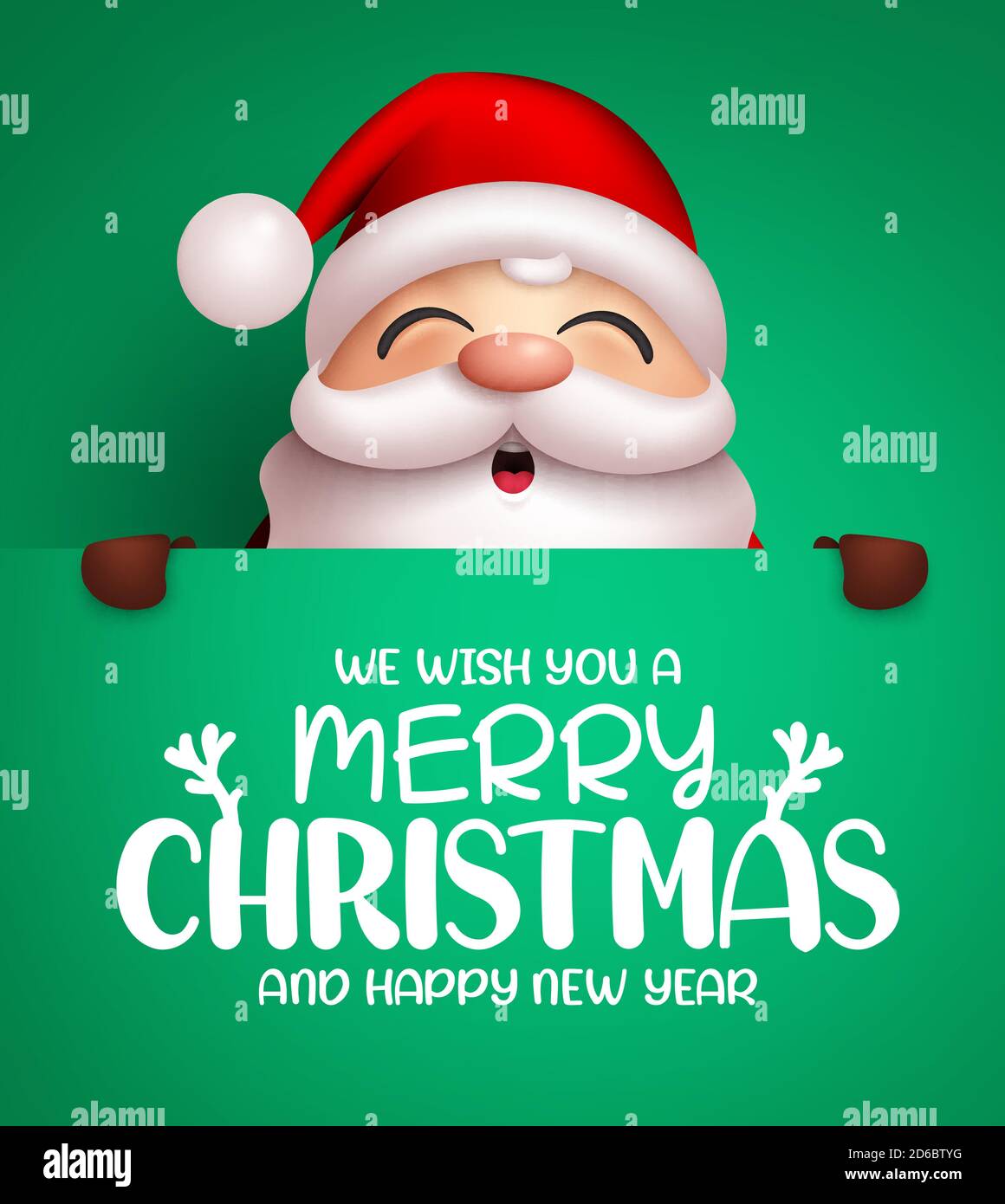 Christmas santa claus vector banner template. Merry christmas text with ...